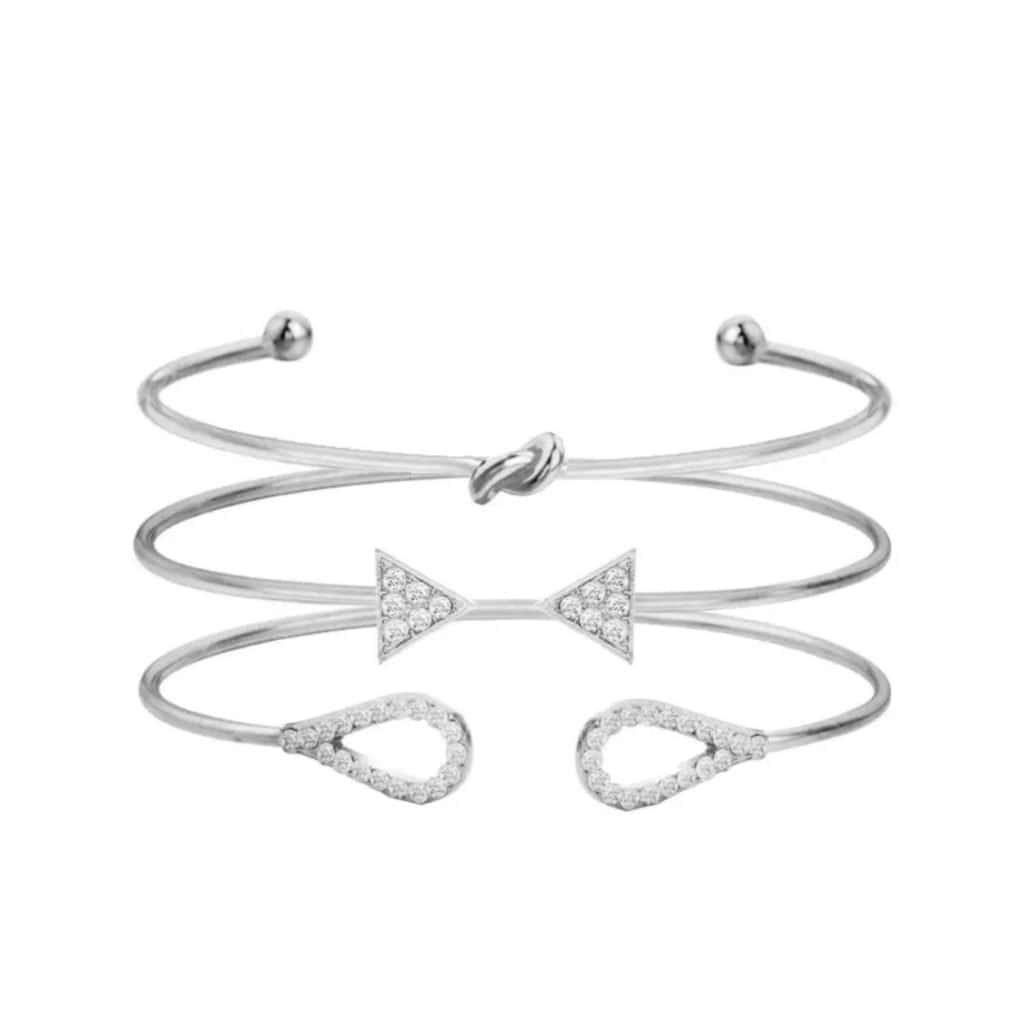 Ensemble bracelets femme strass argent – Aimy Bijoux fantaisie